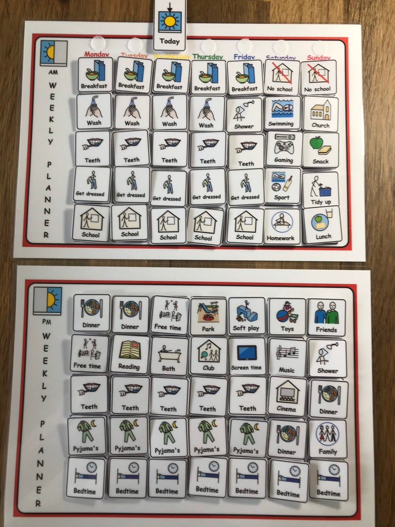 Weekly Schedule Planner Routine Daily Visual Timetable Visual - Etsy