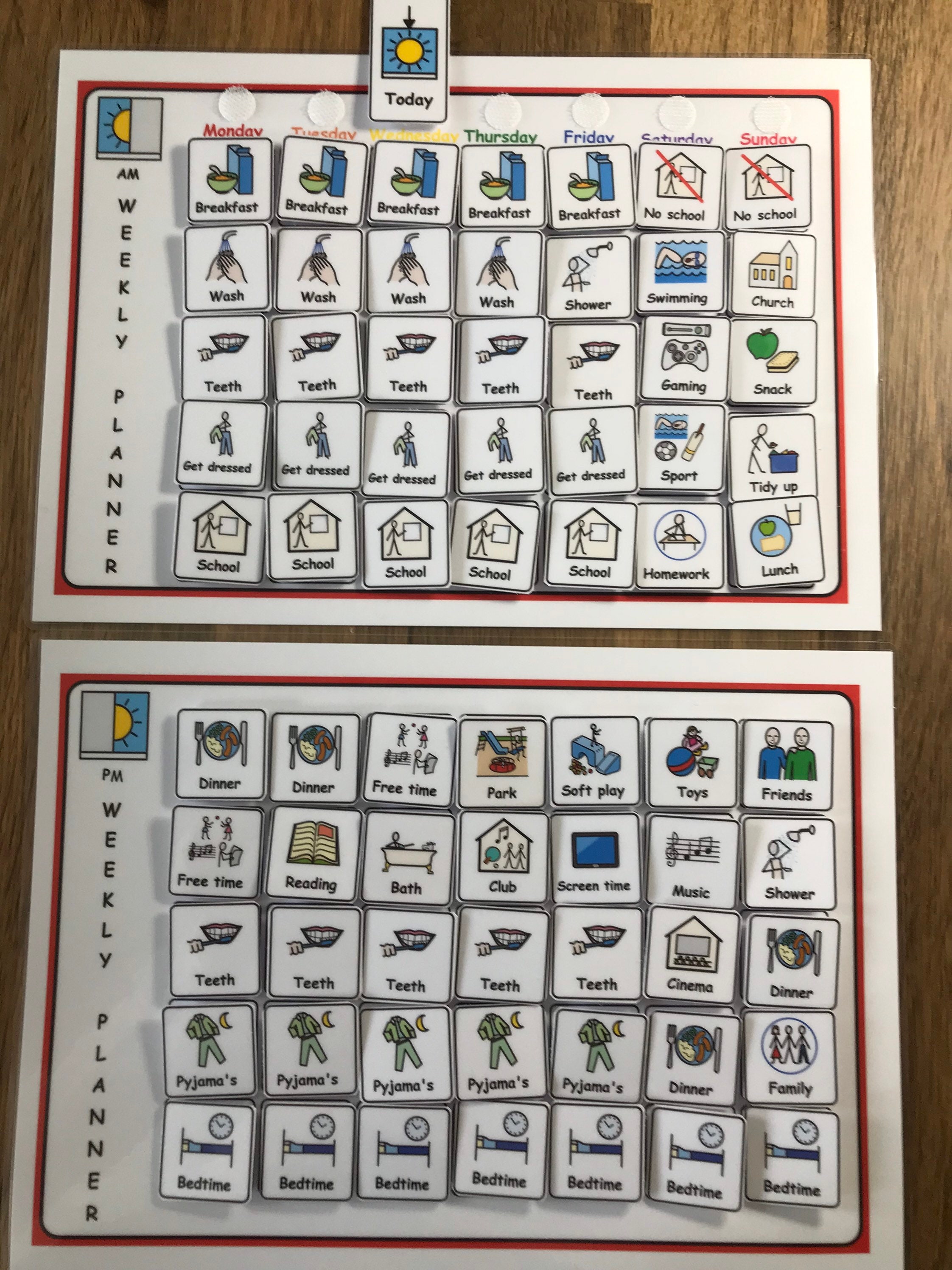 Weekly Schedule Planner Routine Daily Visual Timetable Visual - Etsy UK