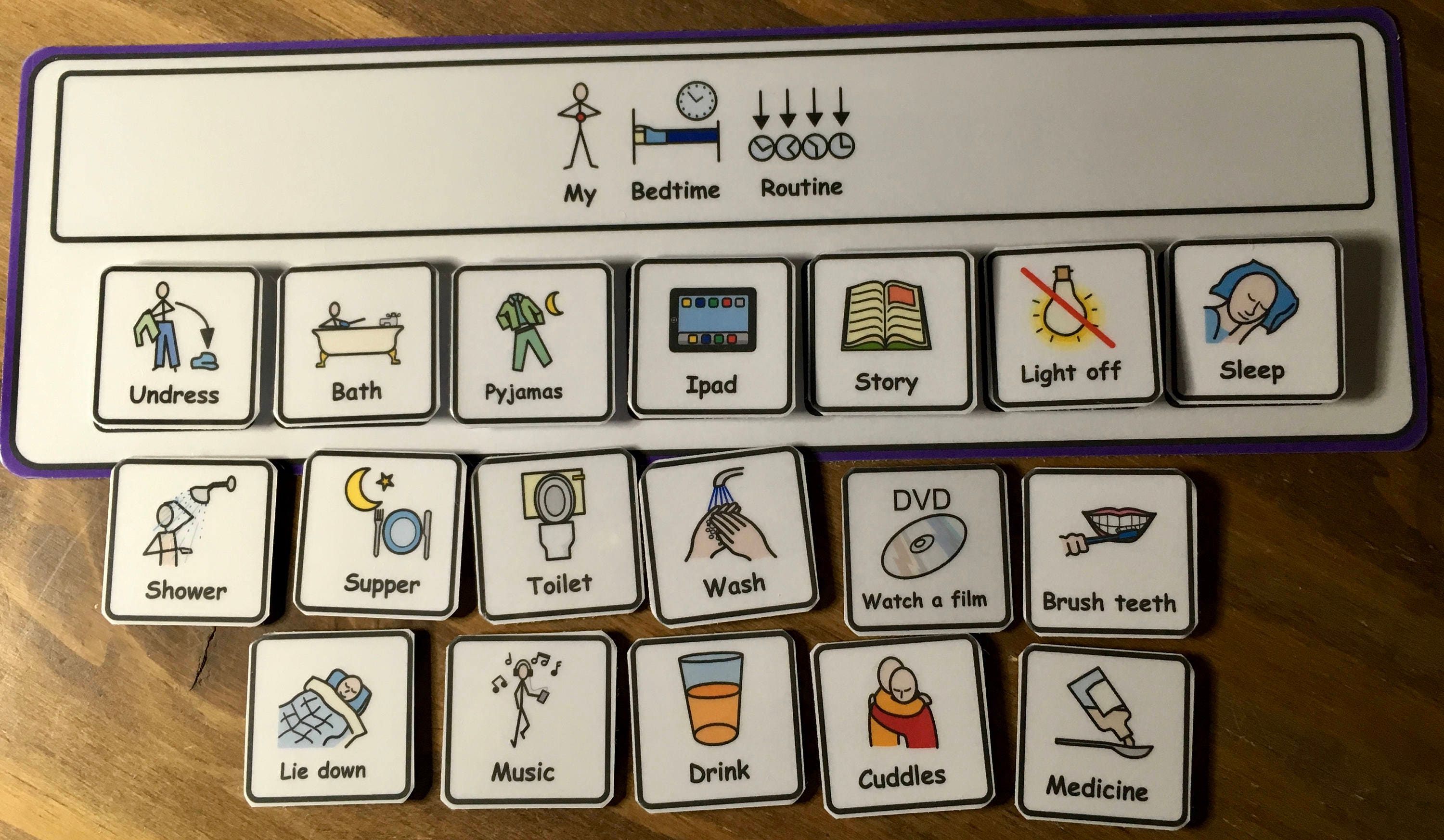 Small My Bedtime Routine Chart Visual Support Visual Aid for - Etsy UK