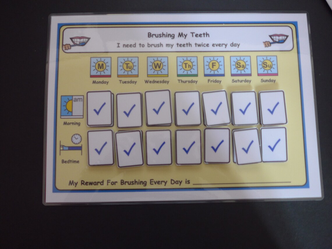 Brushing My Teeth Reward Chart for SEN/ Visual - Etsy