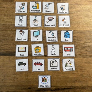 Small My Morning Routine Chart Visual Support Visual Aid for Asd/adhd ...