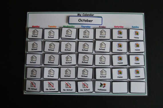 My Calendar Monthly Schedule Visual Support Visual Aid for | Etsy