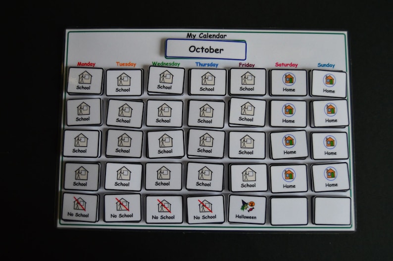 My Calendar Monthly Schedule Visual Support Visual Aid for - Etsy Ireland