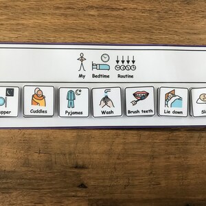 Small My Bedtime Routine Chart Visual Support Visual Aid for Asd/adhd ...