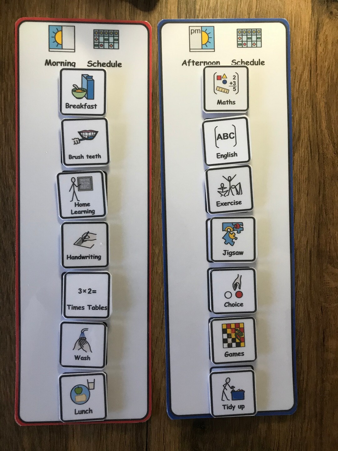 Small Morning & Afternoon Schedule Charts Visual Aids Home Learning ...