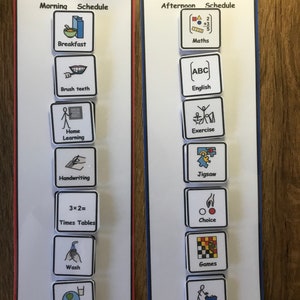 Small Morning & Afternoon Schedule Charts Visual Aids Home Learning ...