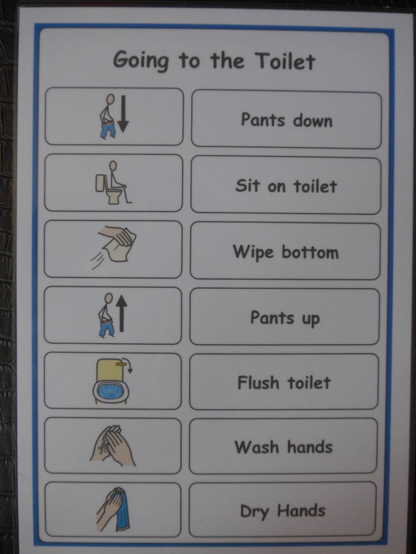 Going to the Toilet Hygiene Checklist Support/aid for - Etsy UK