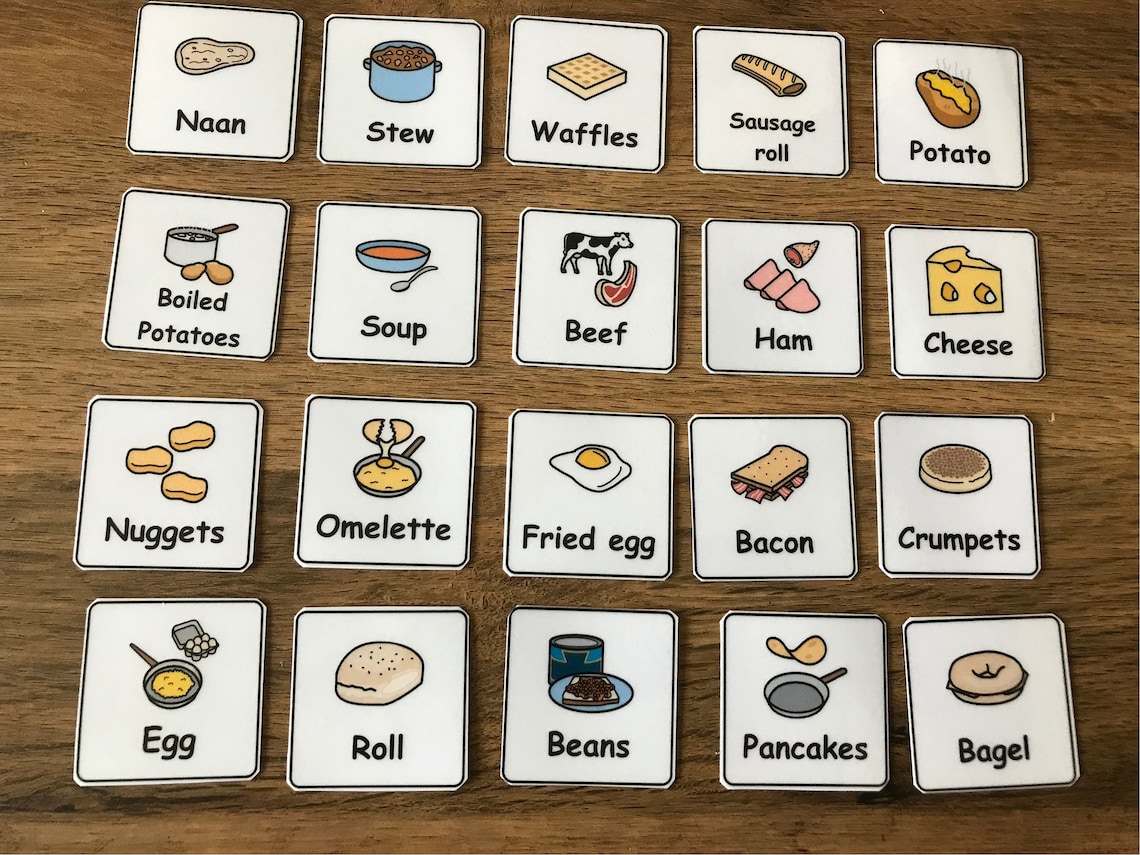 Meal Planner Visual Choice Board & 105 Food Symbols Children Autism ...