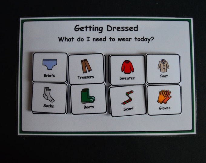 My Getting Dressed Chart Visual Support Visual Aid for Asd/adhd/add ...