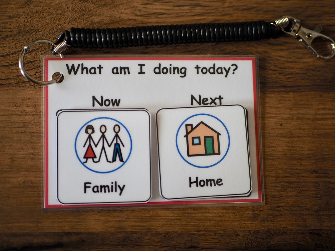 Now Next Pre School Sequencing Keyring & 48 Symbols Visual Aid for ...