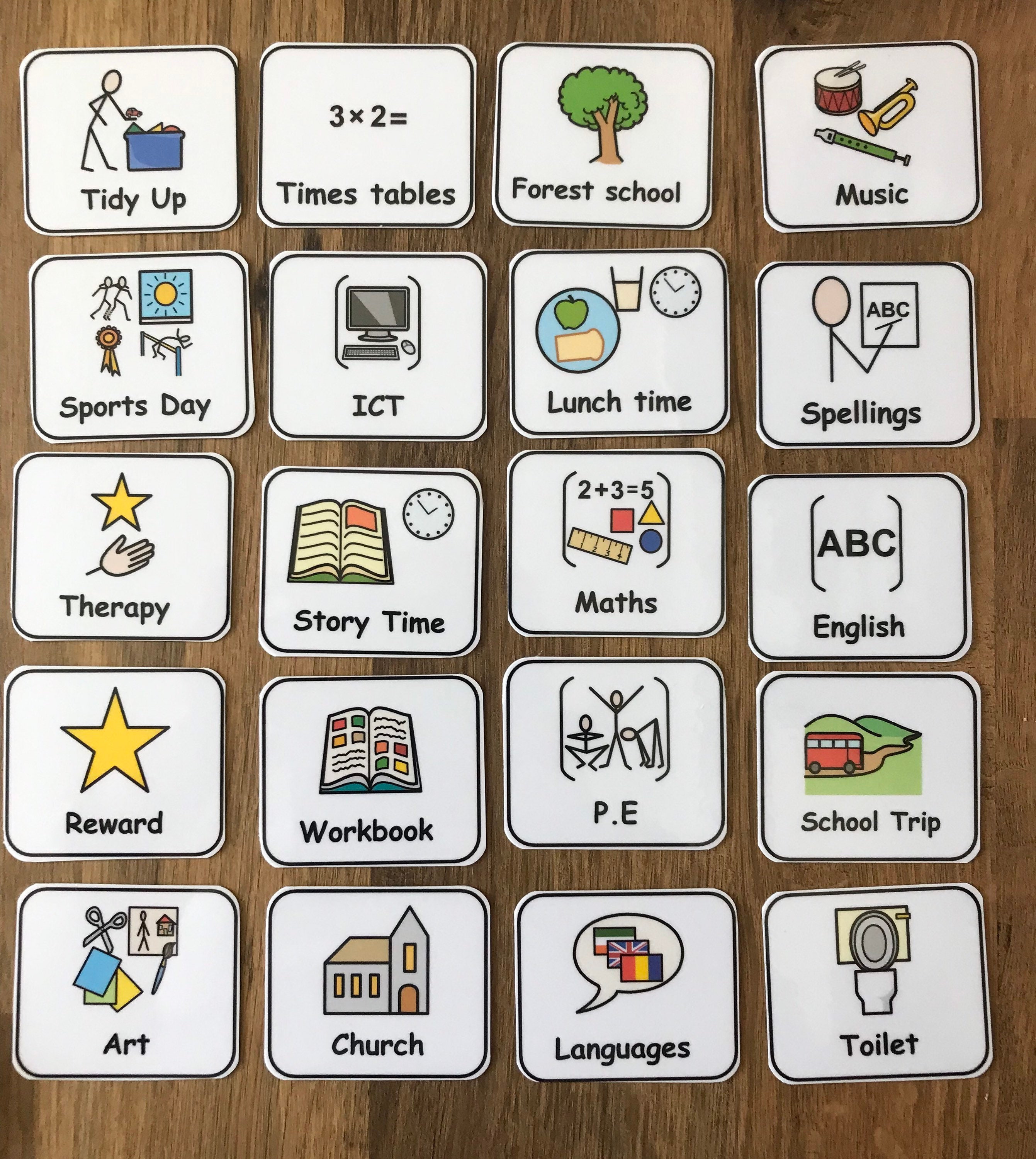 Schedule Chart and 40 Symbols for a Primary School Setting. | Etsy