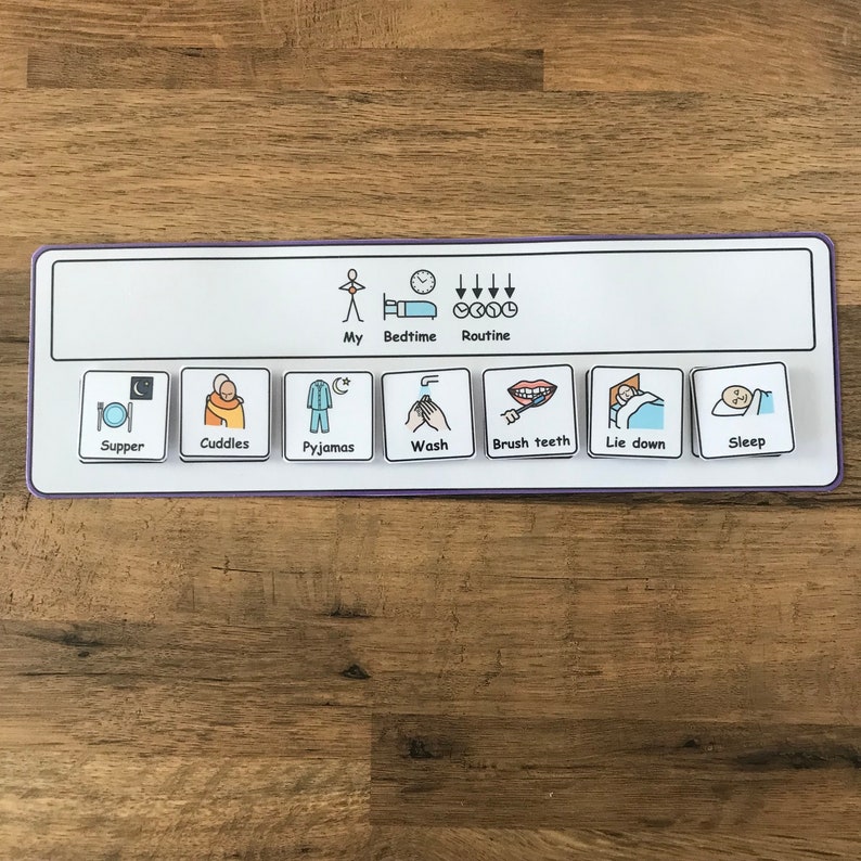 Small My Bedtime Routine Chart Visual Support Visual Aid for Asd/adhd ...