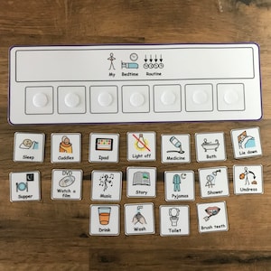 Small My Bedtime Routine Chart Visual Support Visual Aid for Asd/adhd ...