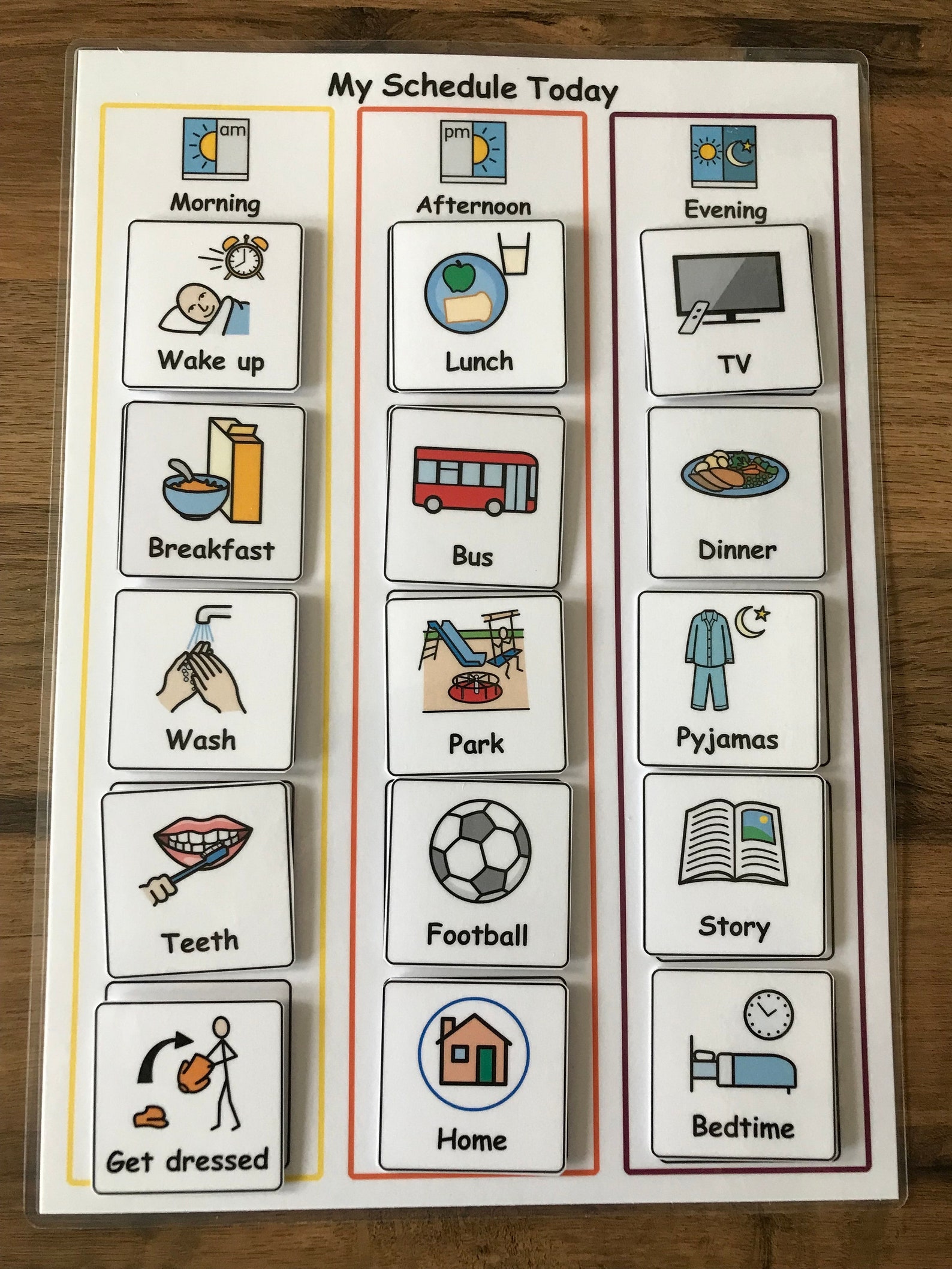 My Schedule Today Routine Planner & 72 Symbols Children Autism Visual ...