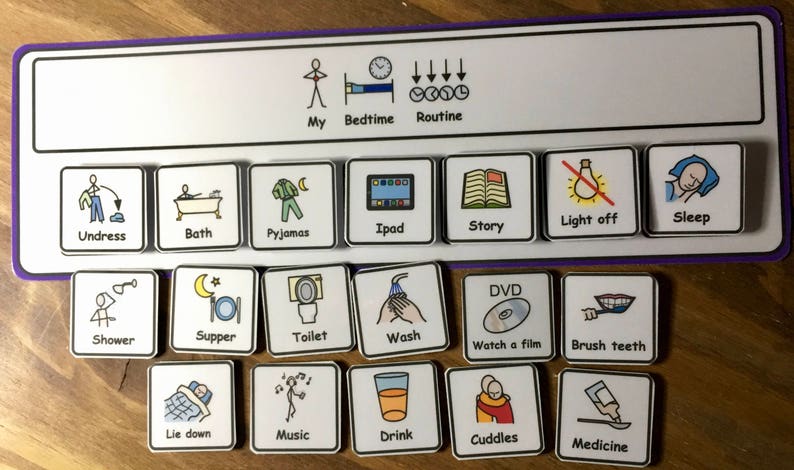 Small My Bedtime Routine Chart Visual Support Visual Aid for | Etsy UK
