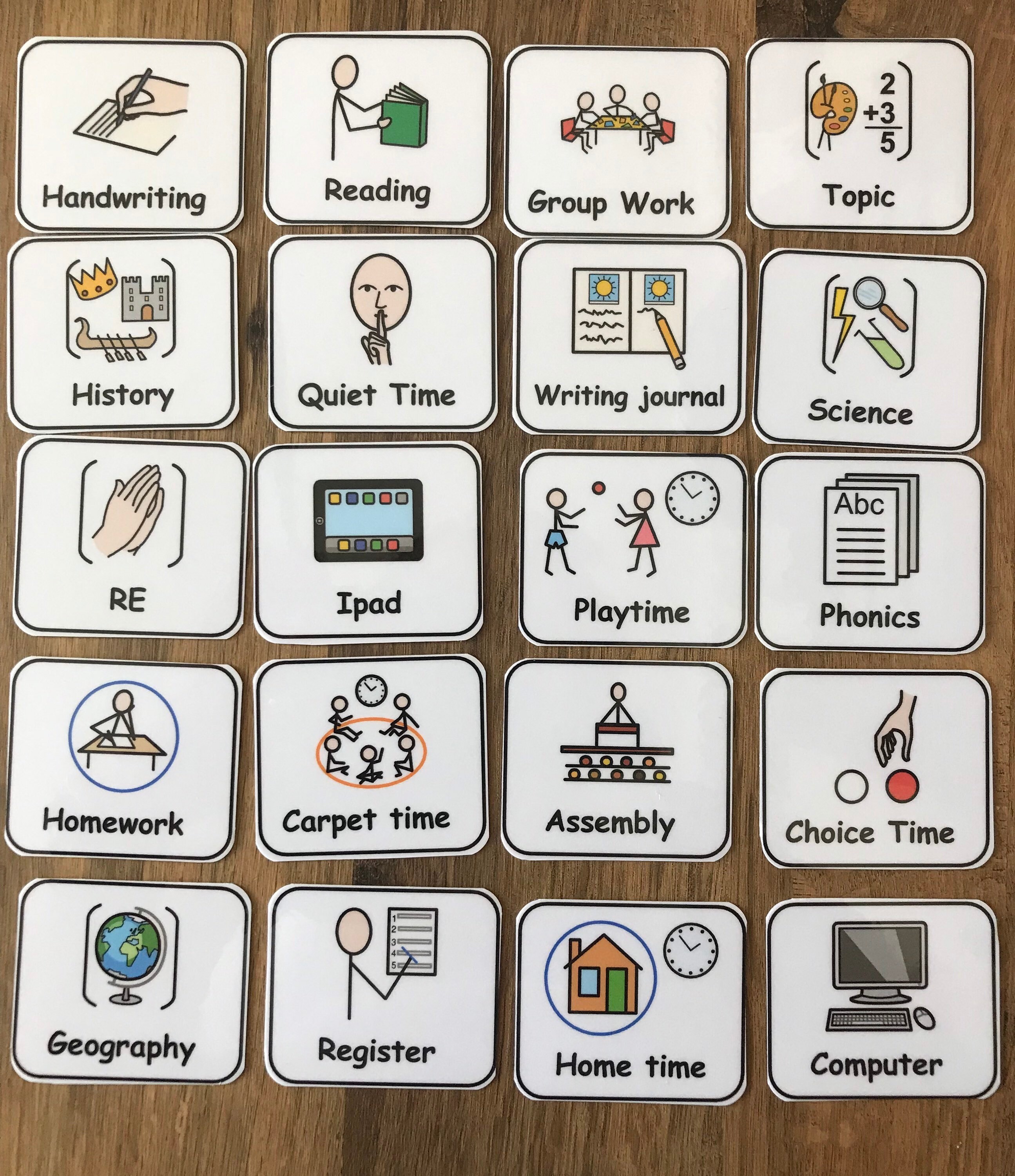 Schedule Chart and 40 Symbols for a Primary School Setting. | Etsy