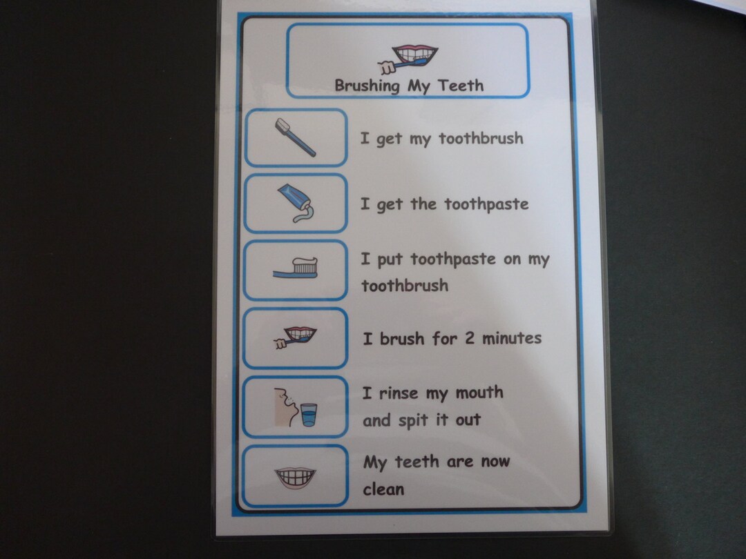 Brushing My Teeth Checklist Support/aid for Autism/adhd//visual ...