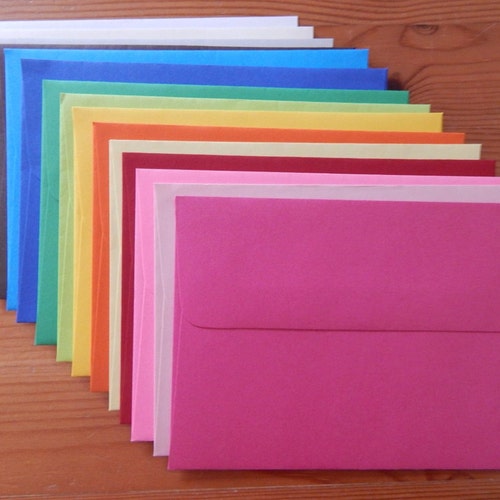 20 Multi-color Envelopes in A7 A6 A2 & A1 Sizes 20 - Etsy