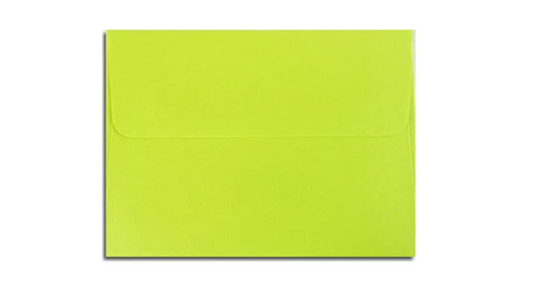 20 Lime Green Envelopes in A7, A6, A2 Sizes - 60 Lb. Bright Green ...