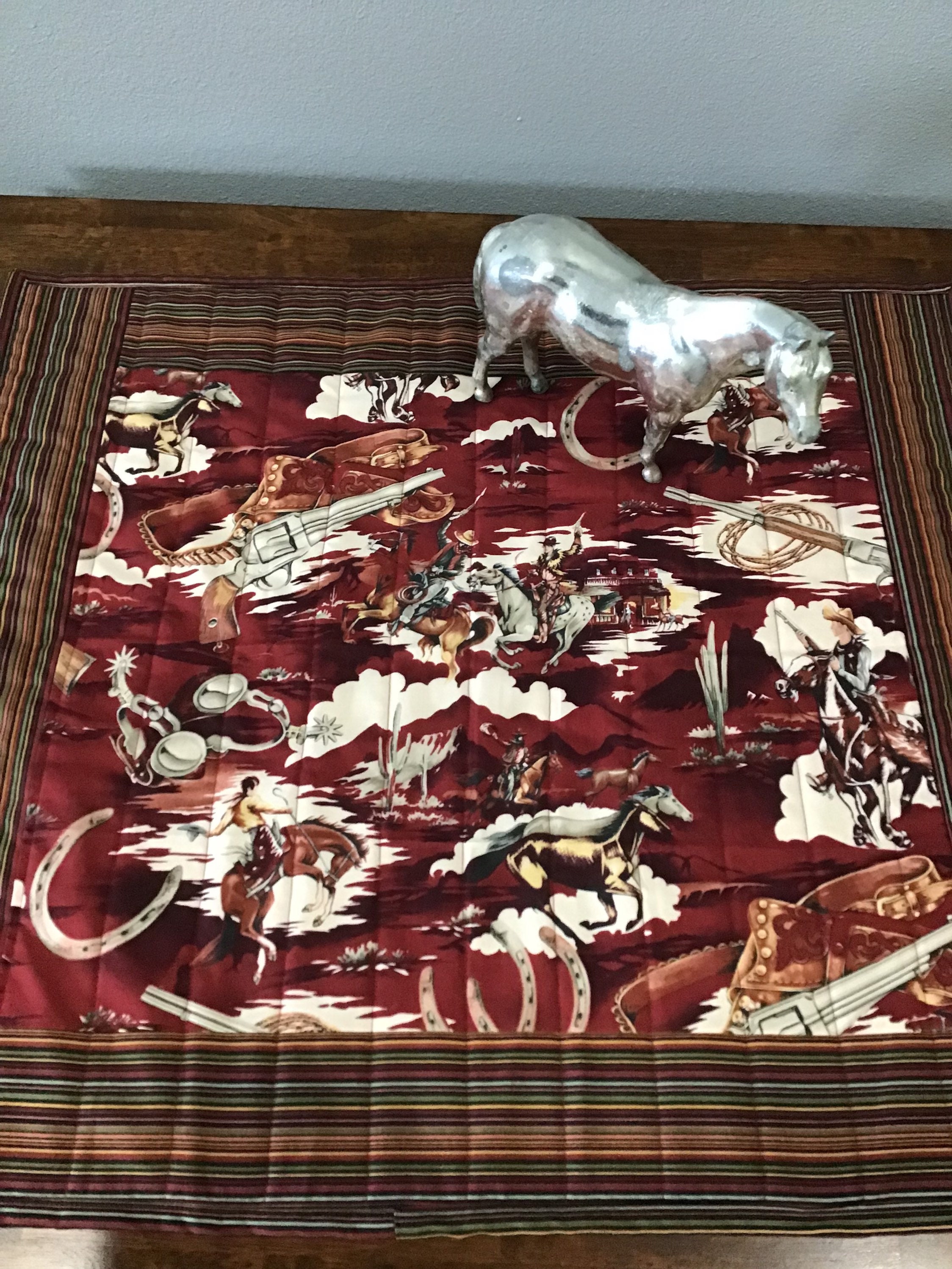 Western Table Topper Cowboy Roper Cattle Table Topper Old - Etsy