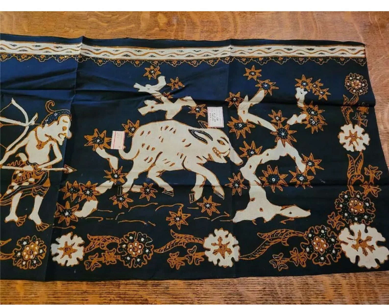 Vintage Thailand Indonesian Batik Table Runner Dresser Scarf - Etsy