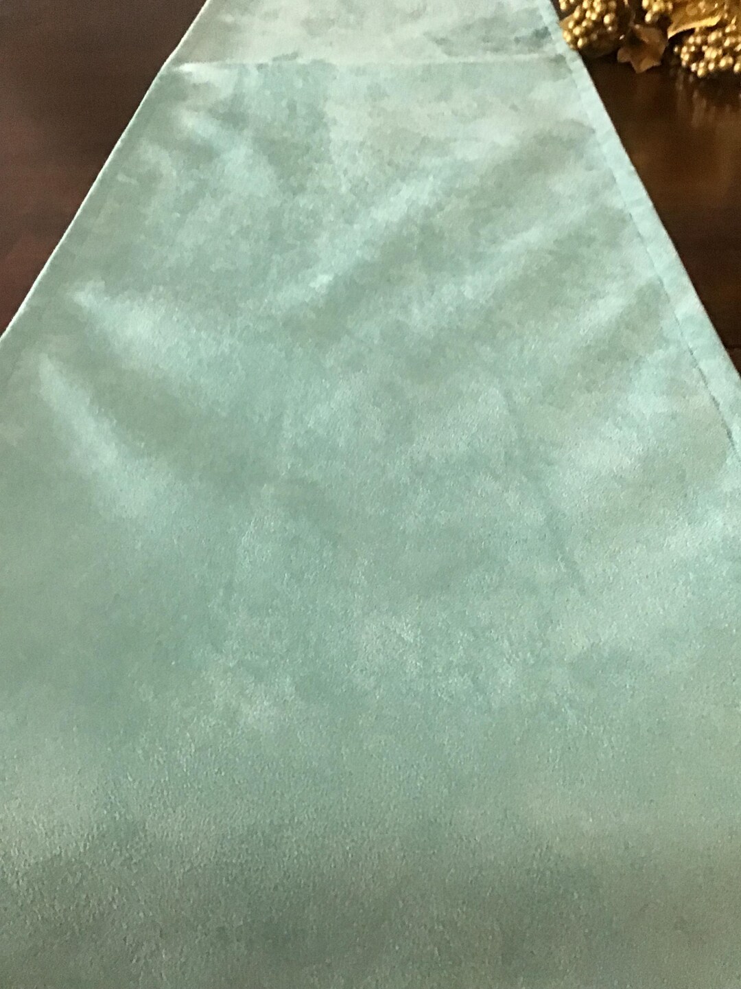 Aqua Suede Table Runner Teal Elegant Table Cover Retro Holiday - Etsy