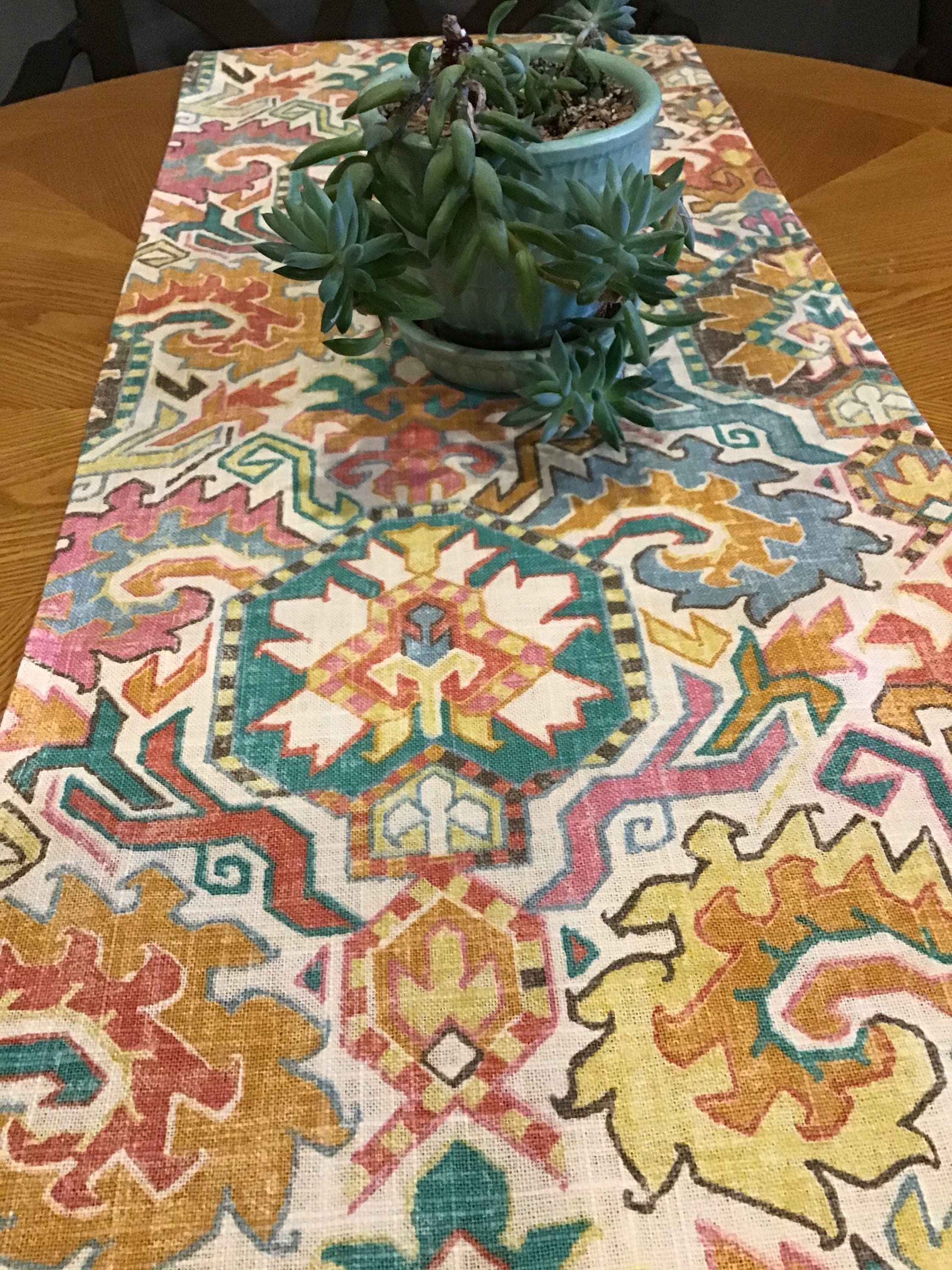 Modern Blue Teal Gold Table Runner Entryway Runner Dresser - Etsy