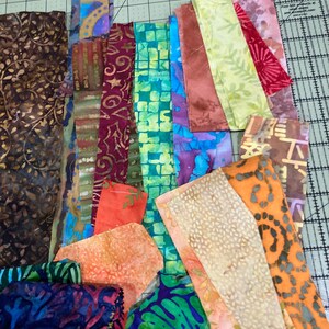 Batik Fabric Scraps, Crumb Quilting Pieces, Fabric Destash - Etsy