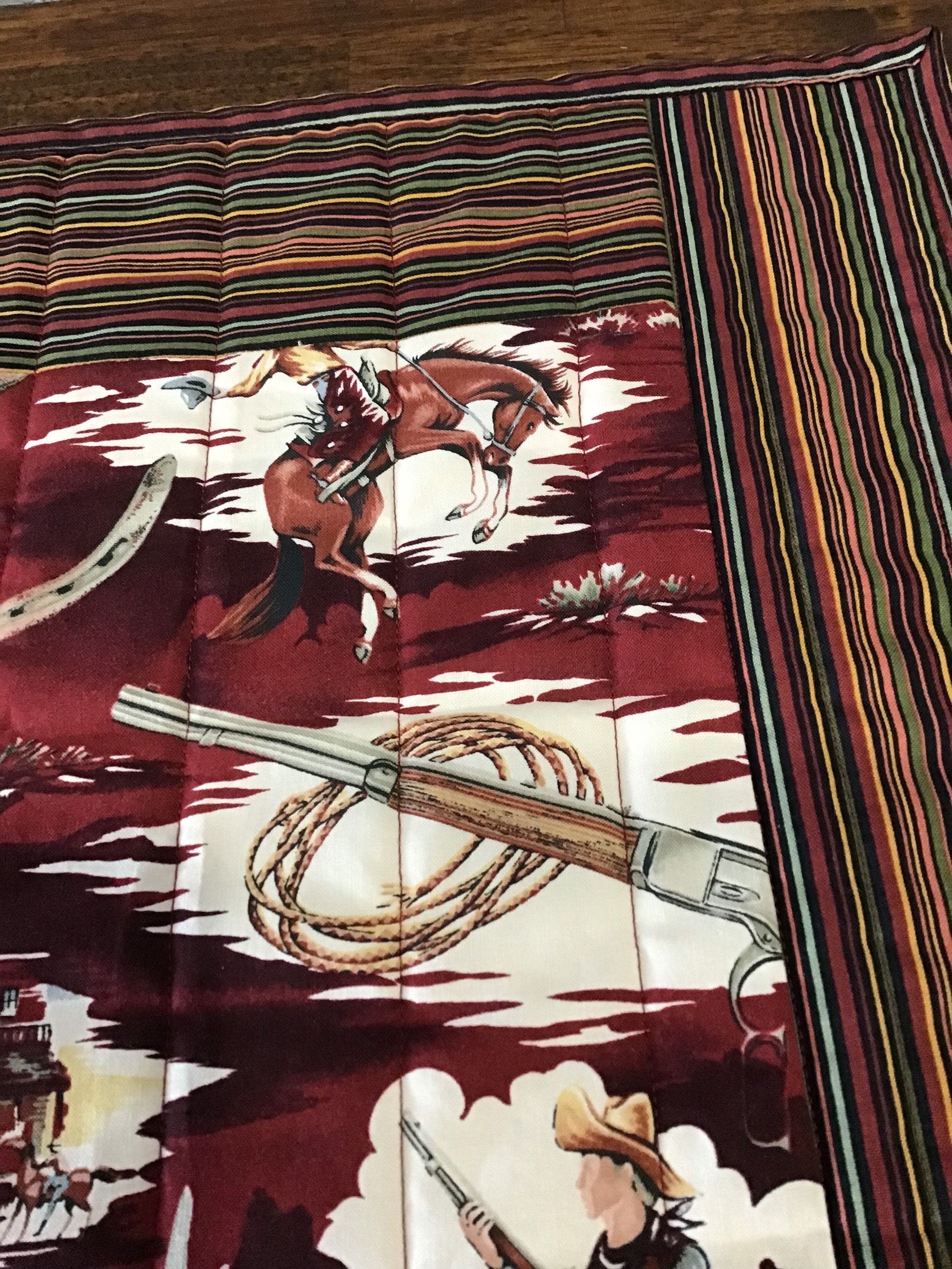 Western Table Topper Cowboy Roper Cattle Table Topper Old - Etsy