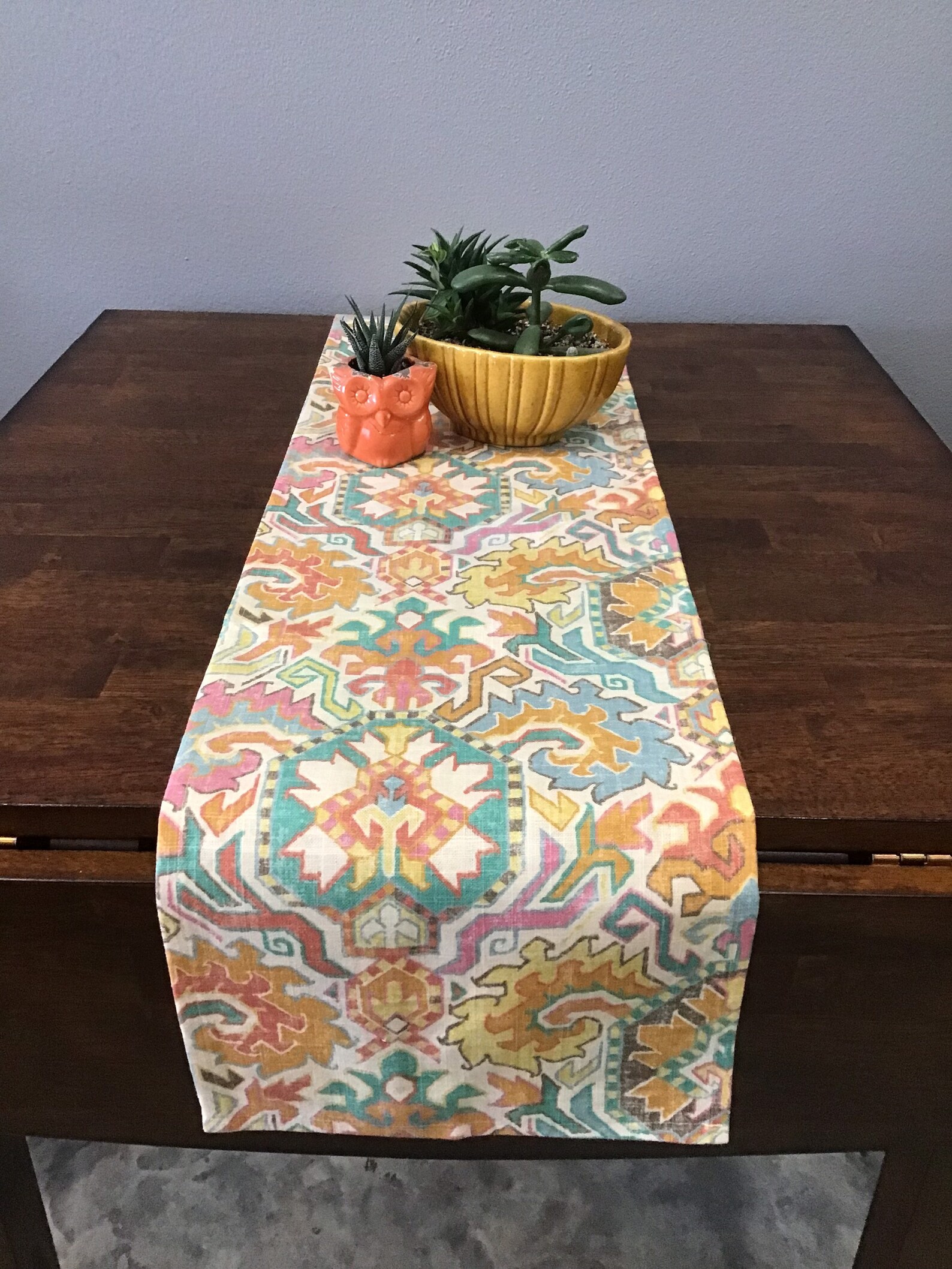 Modern Blue Teal Gold Table Runner Entryway Runner Dresser - Etsy