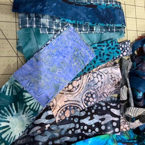 Batik Fabric Scraps Strips Collage Crumb Quilting Destash - Etsy