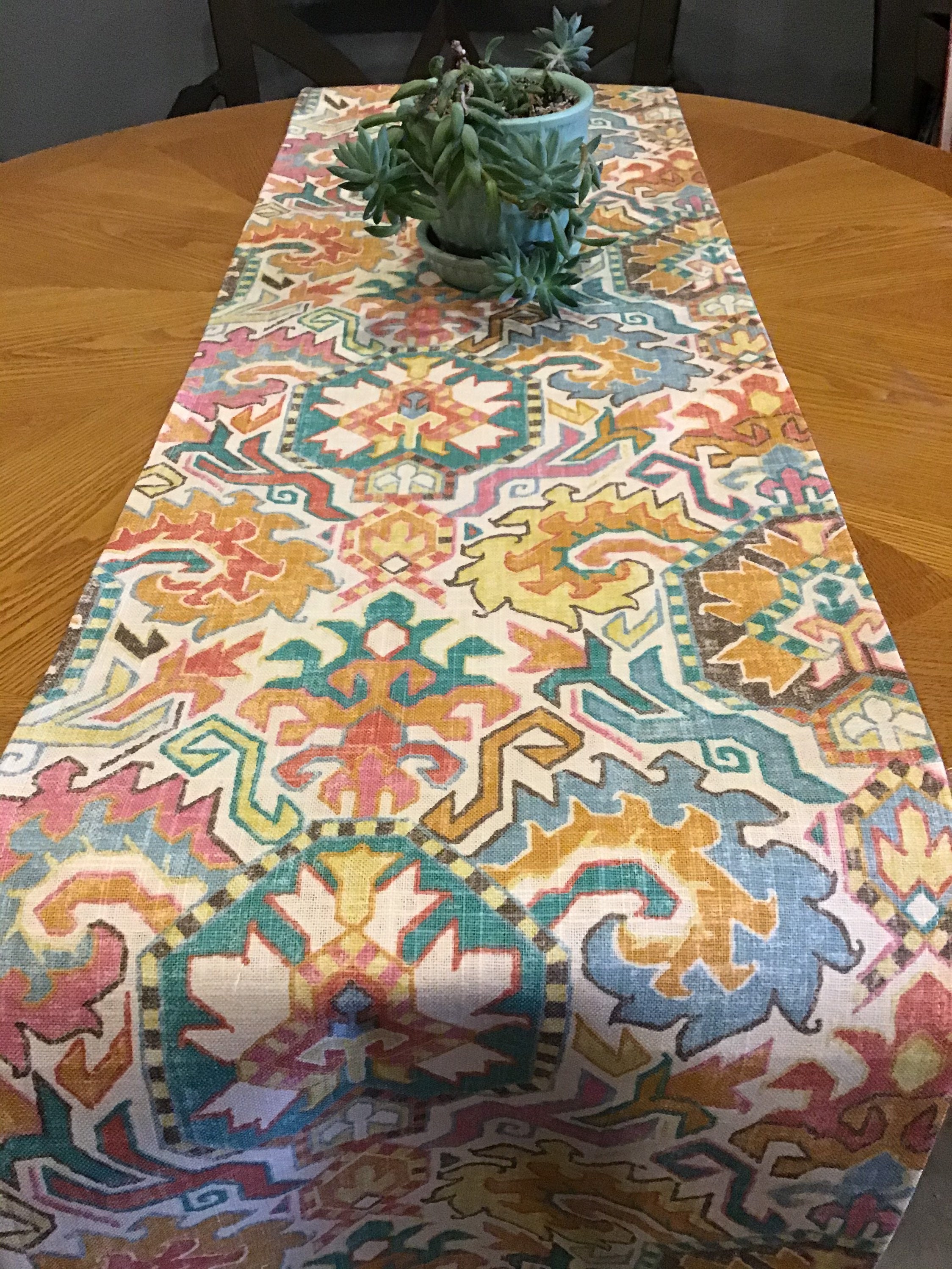 Modern Blue Teal Gold Table Runner Entryway Runner Dresser - Etsy