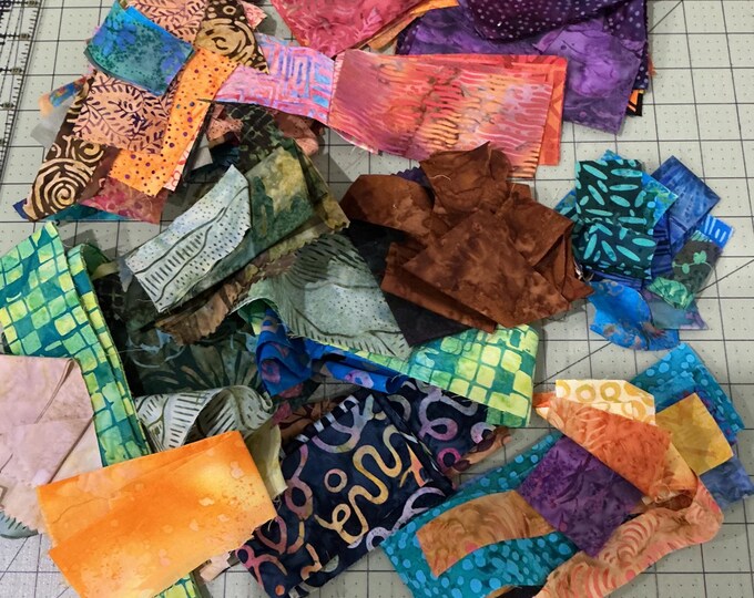 Batik Fabric Scraps Crumb Quilting Pieces Fabric Destash - Etsy