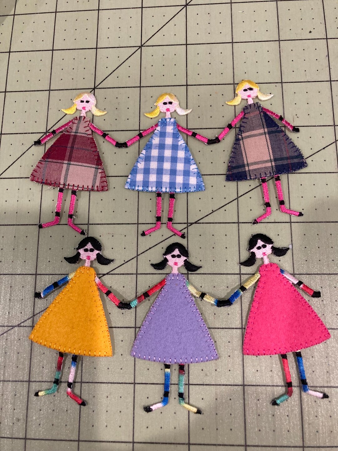 Little Girls Iron on Embroidered Patch Appliqué Set of Two - Etsy