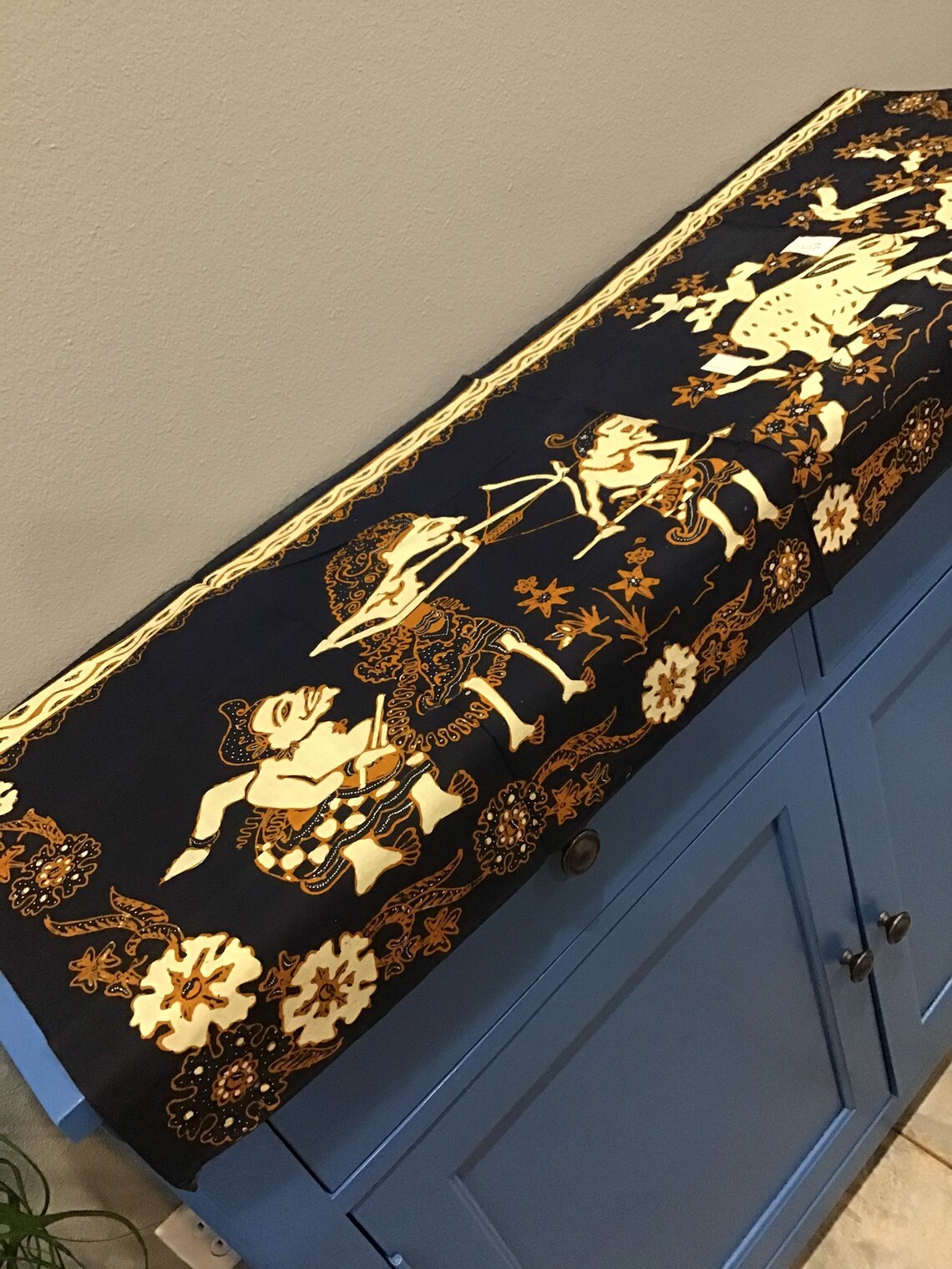 Vintage Thailand Indonesian Batik Table Runner Dresser Scarf | Etsy