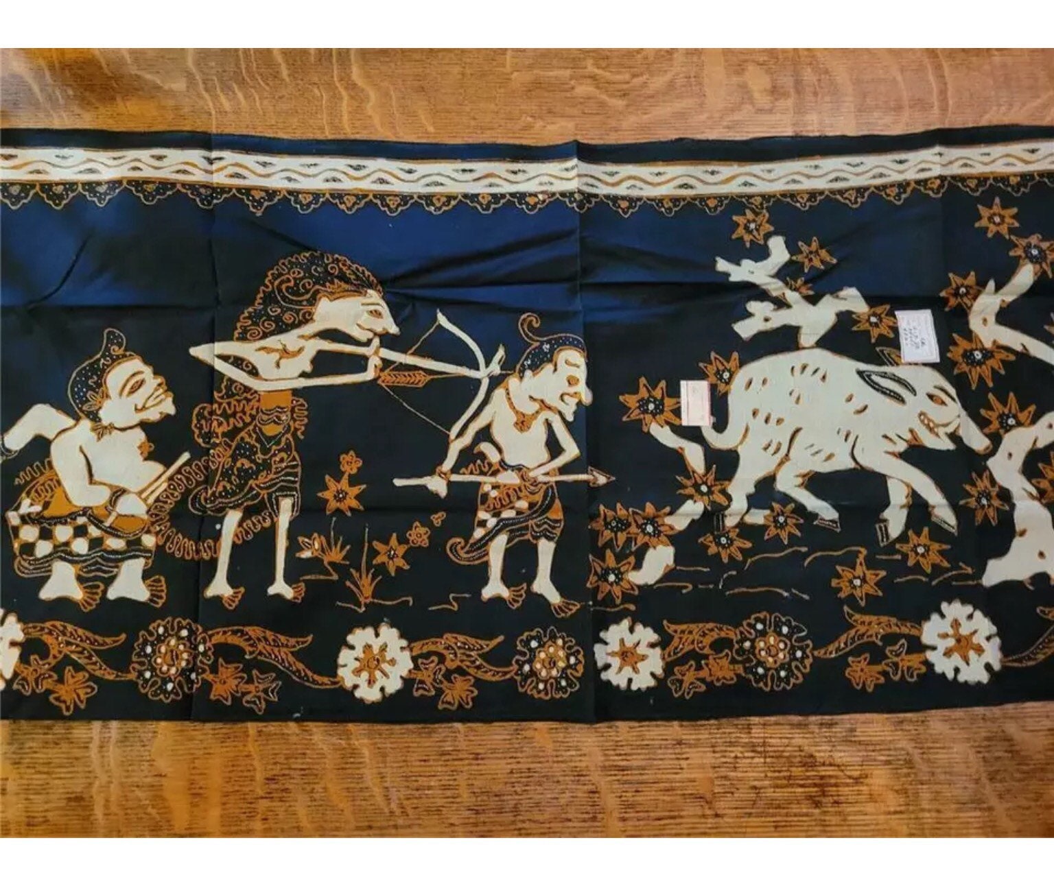 Vintage Thailand Indonesian Batik Table Runner Dresser Scarf - Etsy