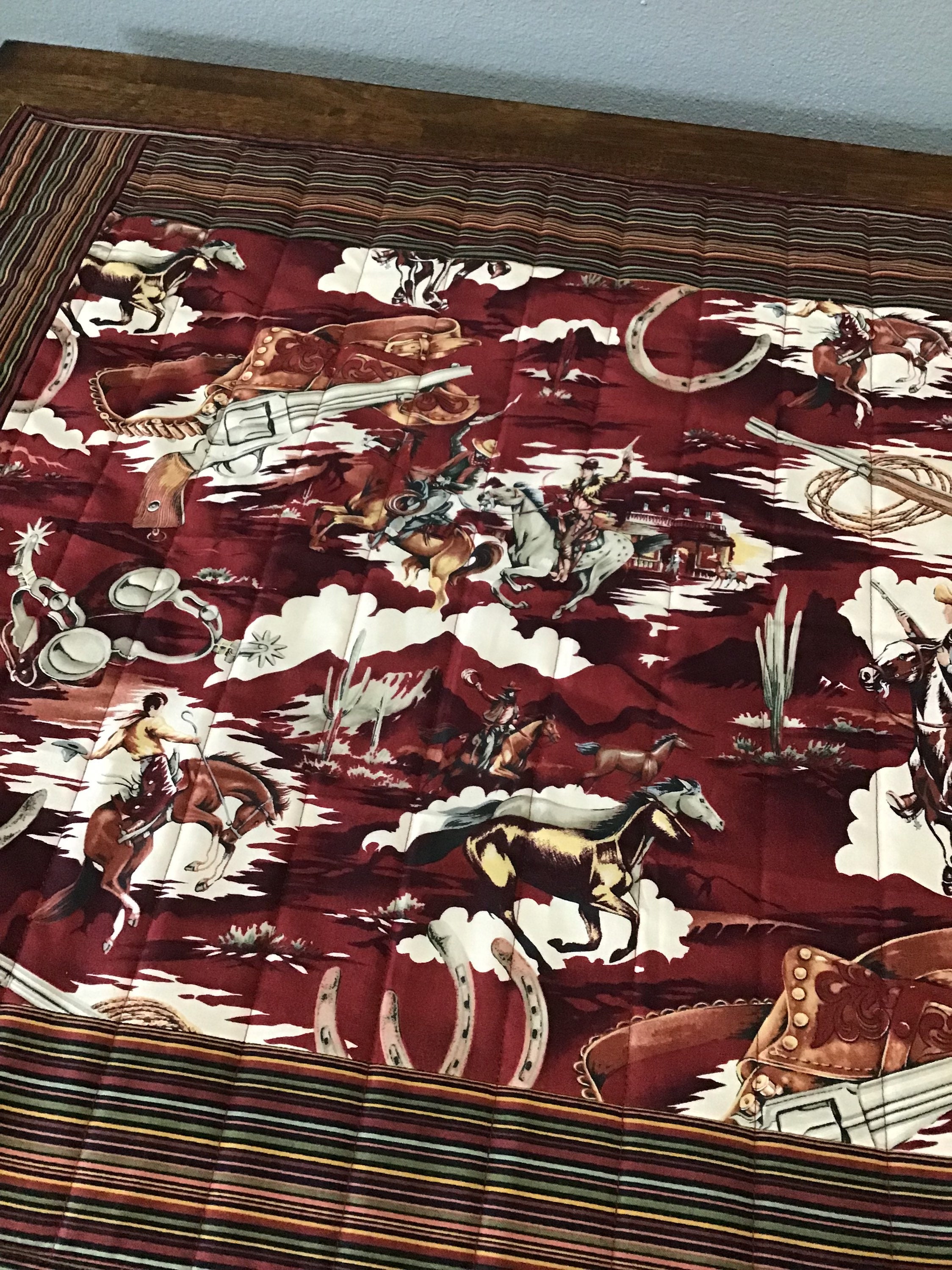 Western Table Topper Cowboy Roper Cattle Table Topper Old - Etsy