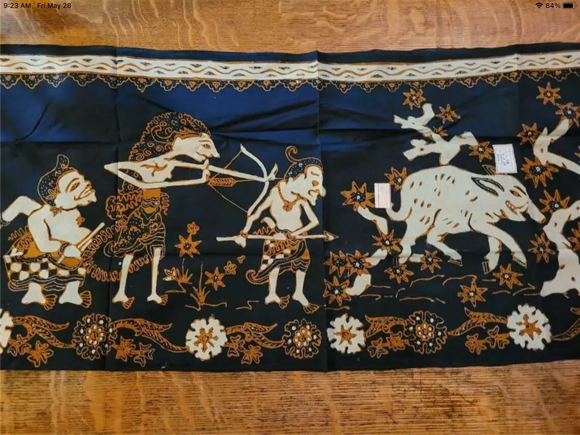 Vintage Thailand Indonesian Batik Table Runner Dresser Scarf - Etsy