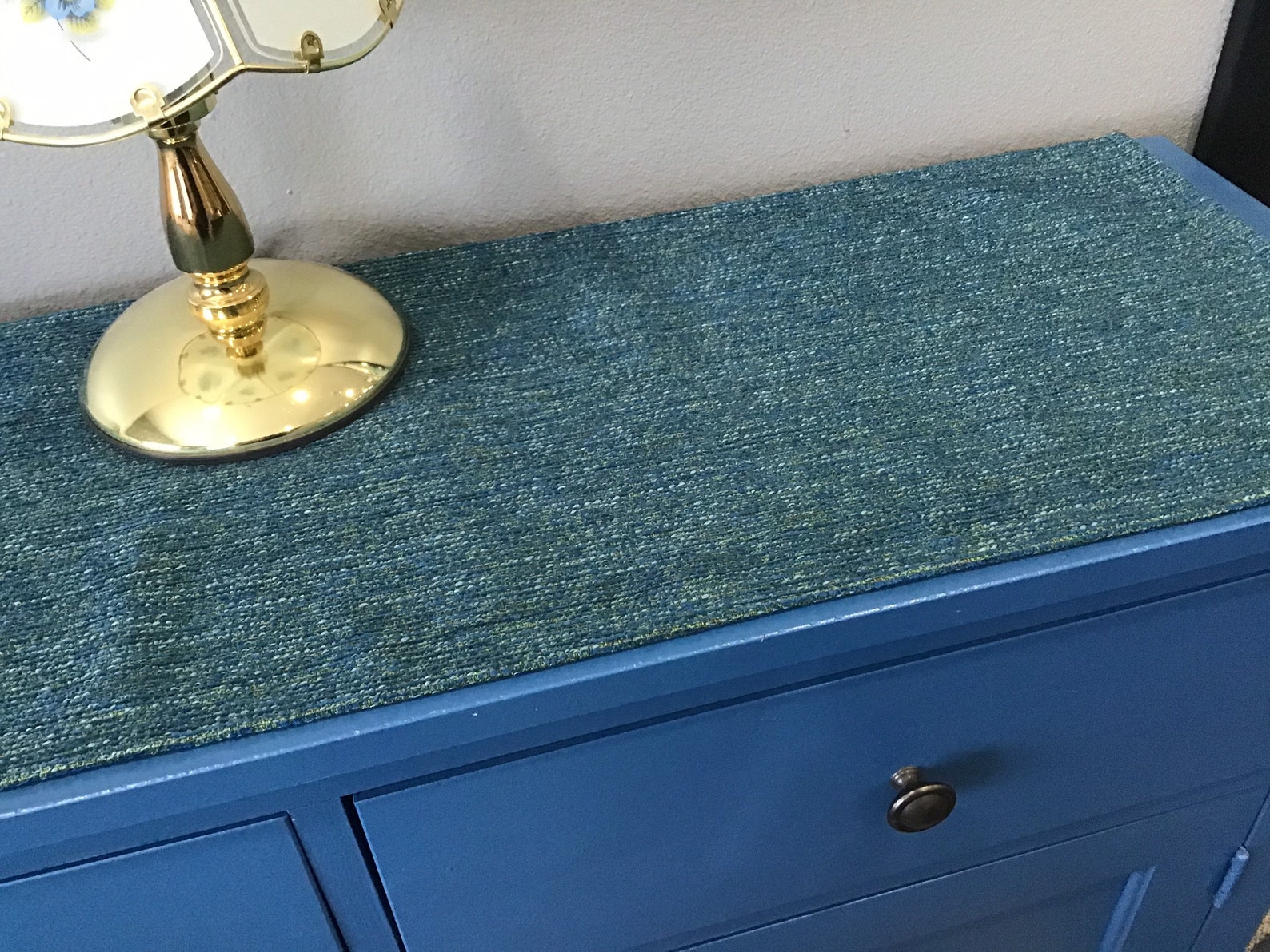 Blue Modern Textured Table Runner Blue Green Table Runner - Etsy