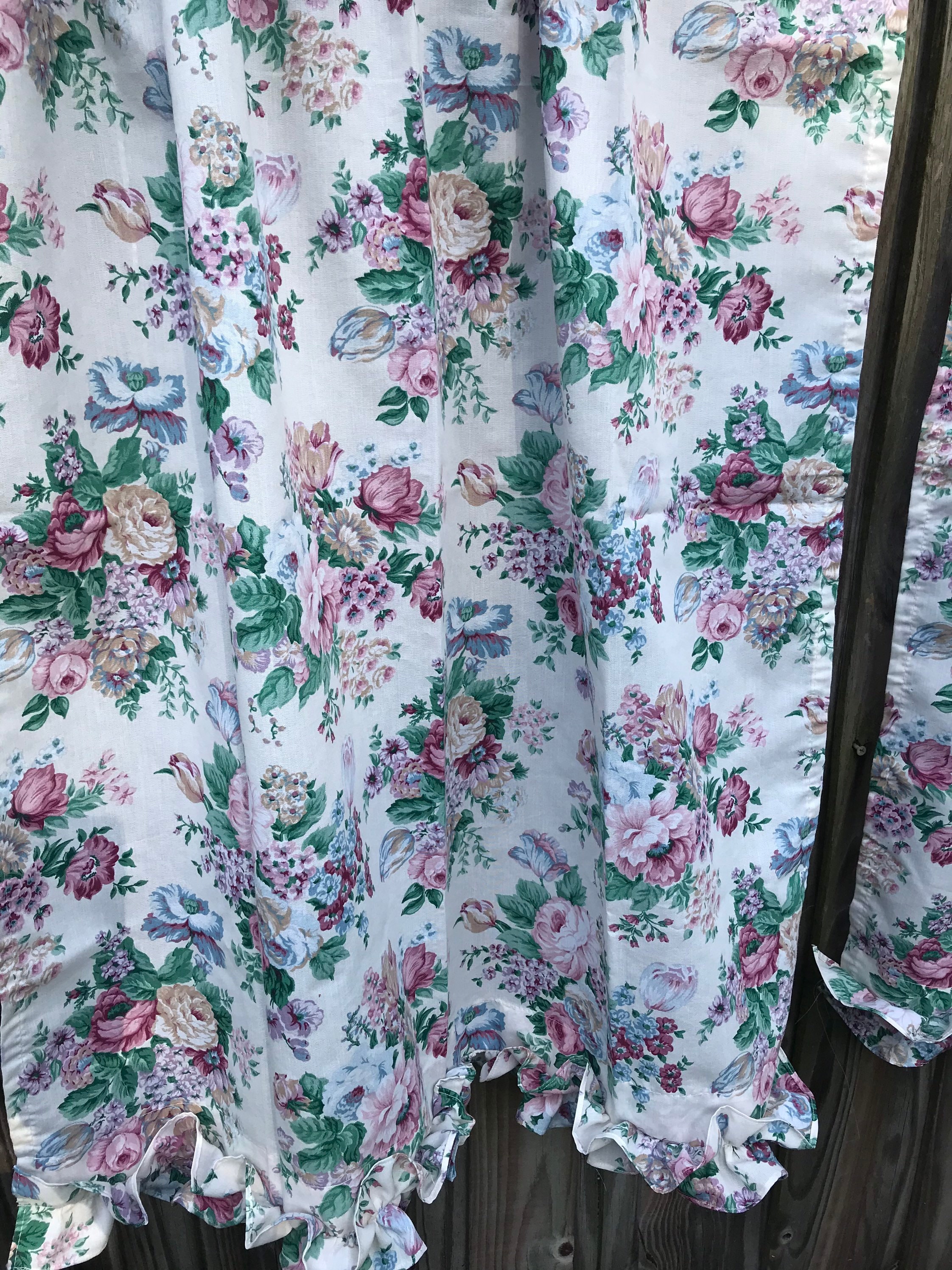 Curtains Kitchen Bathroom Cabbage Roses Pink Roses Home Decor - Etsy.de