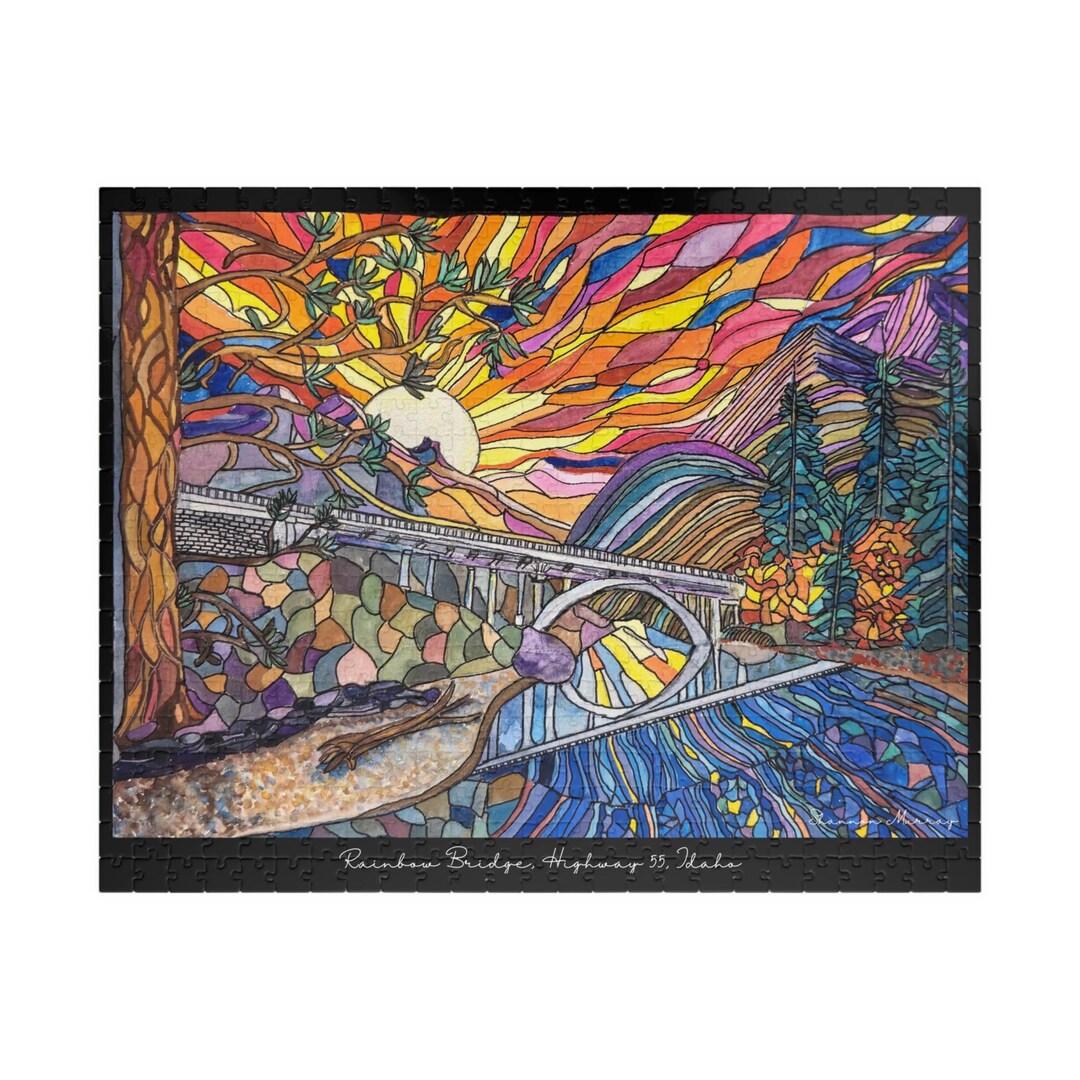 Puzzle, Idaho's Rainbow Bridge Landmark Painting, 110, 252, 520, 1014 ...