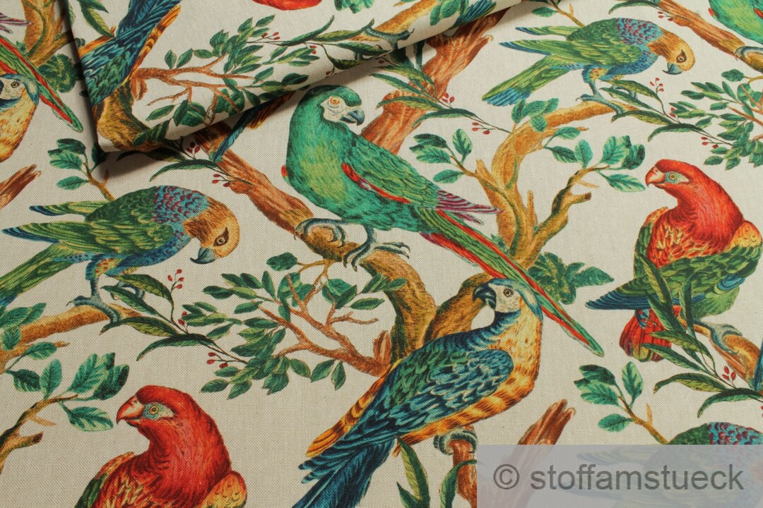 Fabric Pure Cotton Rib Parrot Macaw Digital Print Cotton Fabric - Etsy