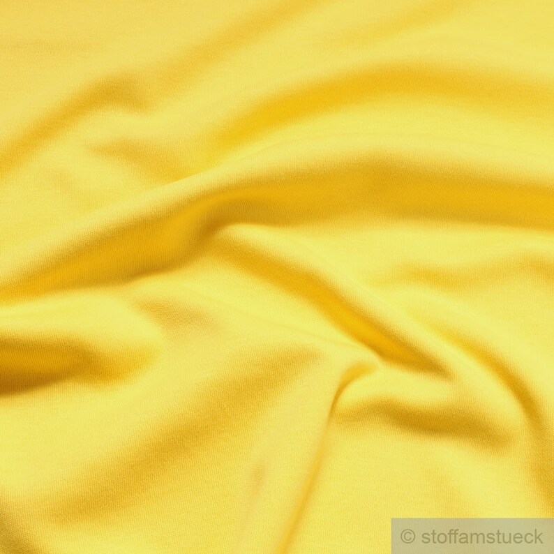 Fabric Pure Cotton Interlock Jersey Yellow T-shirt Soft - Etsy