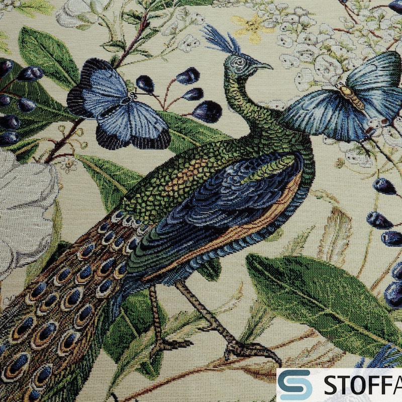 Peacock Upholstery Fabric - Etsy