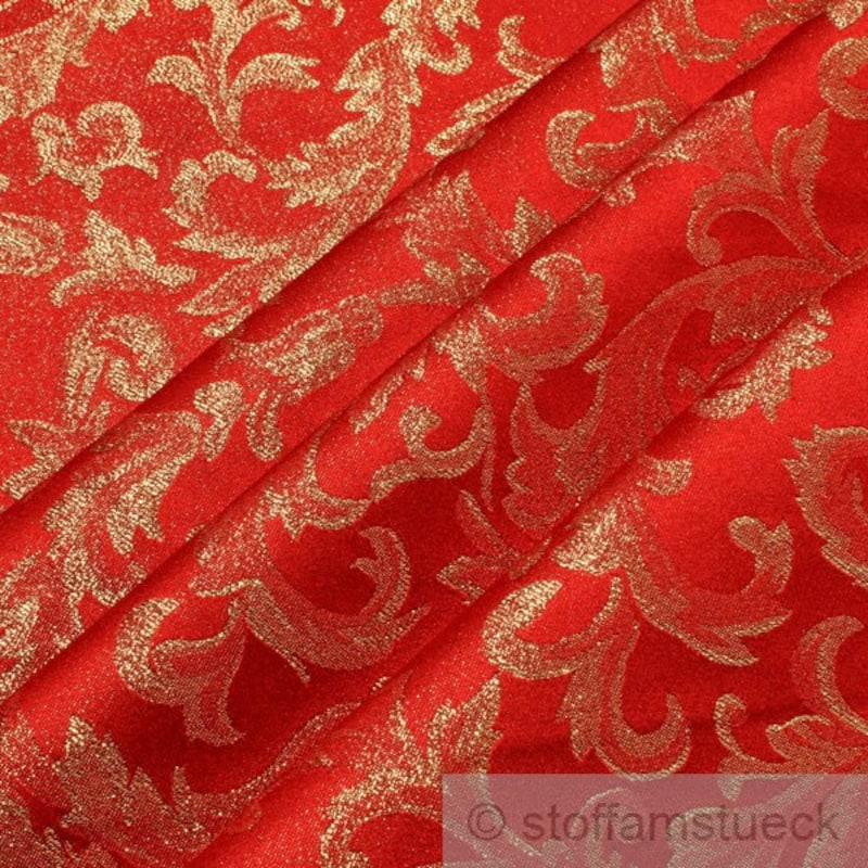 Red Gold Fabric - Etsy