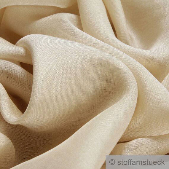 Fabric Silk Polyester Changeant Chiffon champagne wide transparent very light soft 300 cm