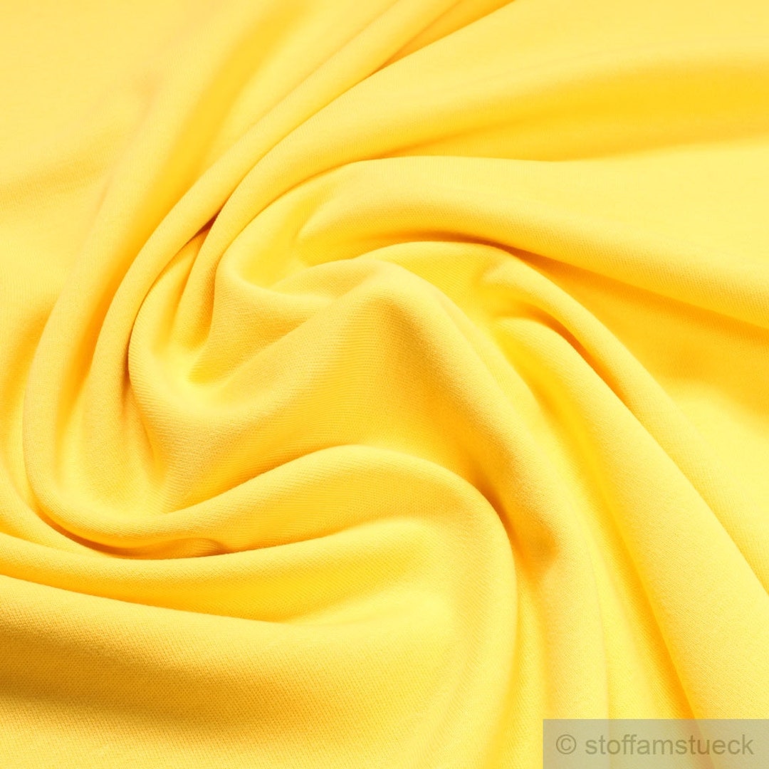 Fabric Pure Cotton Interlock Jersey Yellow T-shirt Soft Stretchy - Etsy