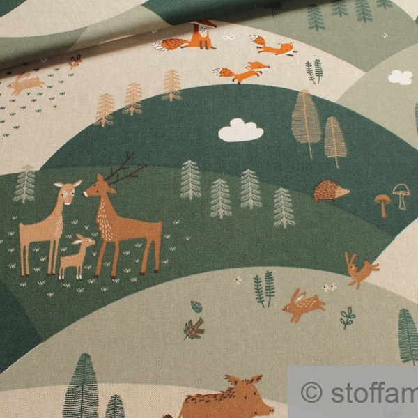 Fuchsfamilie stoff - Etsy.de