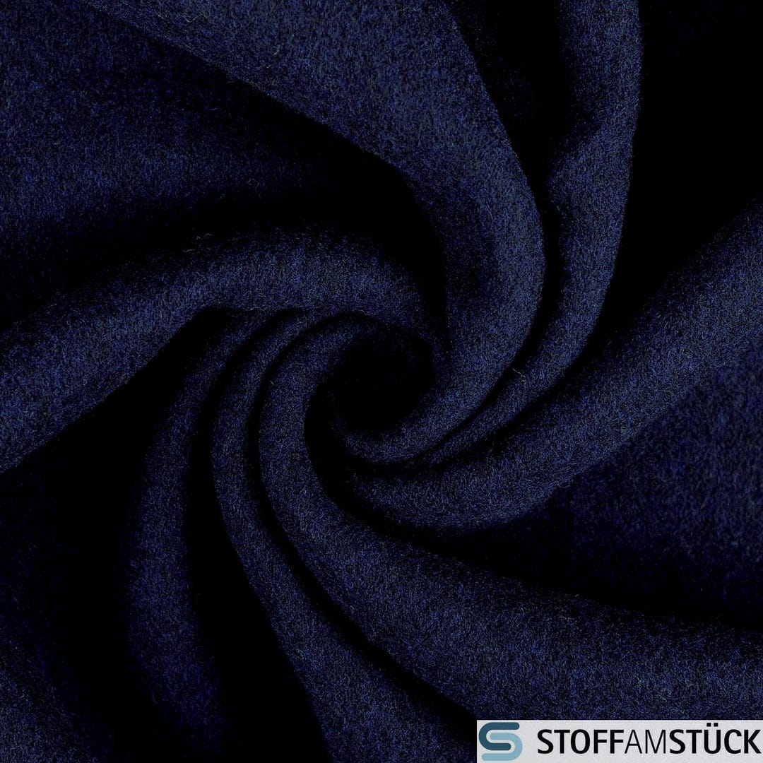 Fabric Virgin Wool Fleece Dark Blue Pure Wool Soft Warm - Etsy