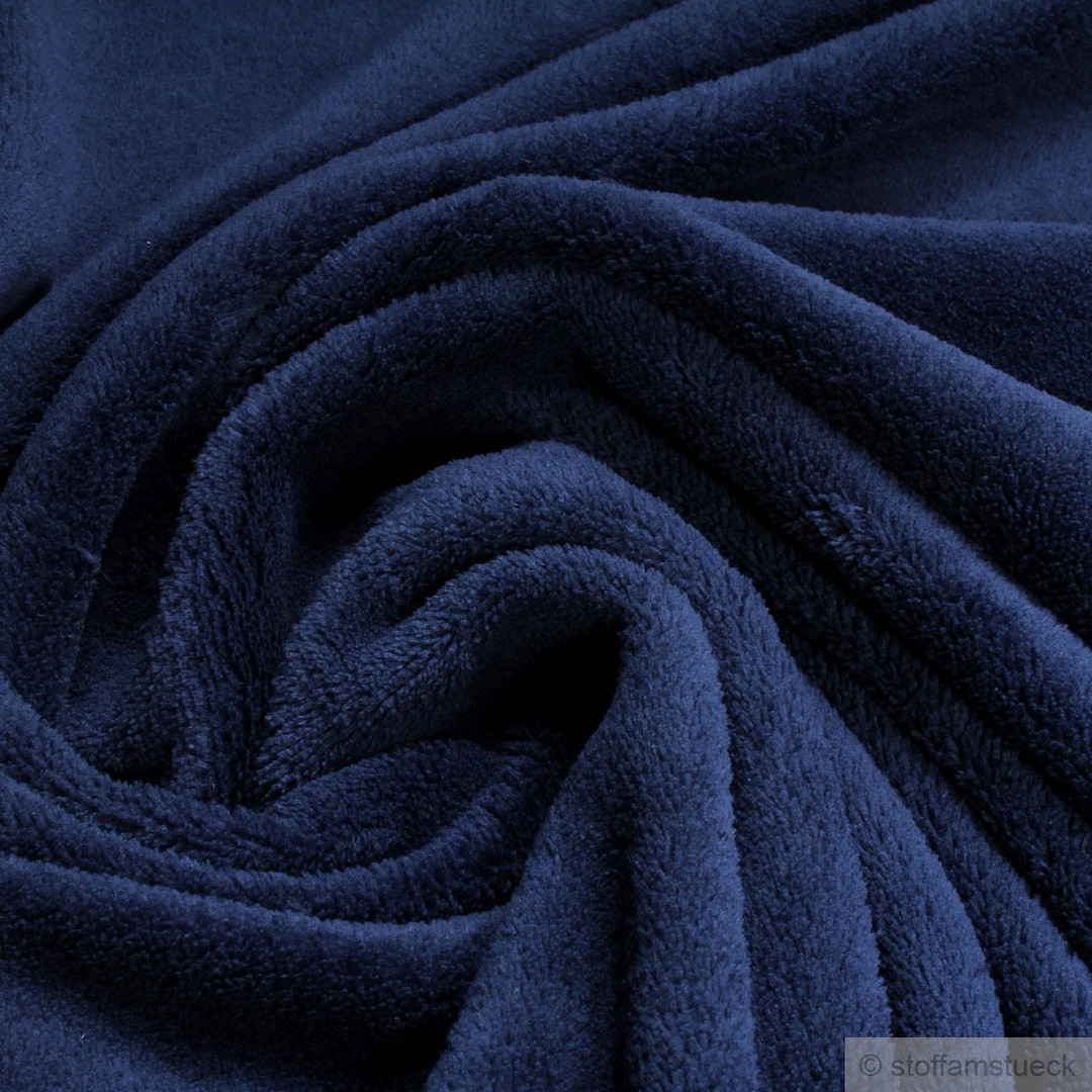 Fabric Polyester Wellness Fleece Dark Blue Cuddly Fleece Marine - Etsy